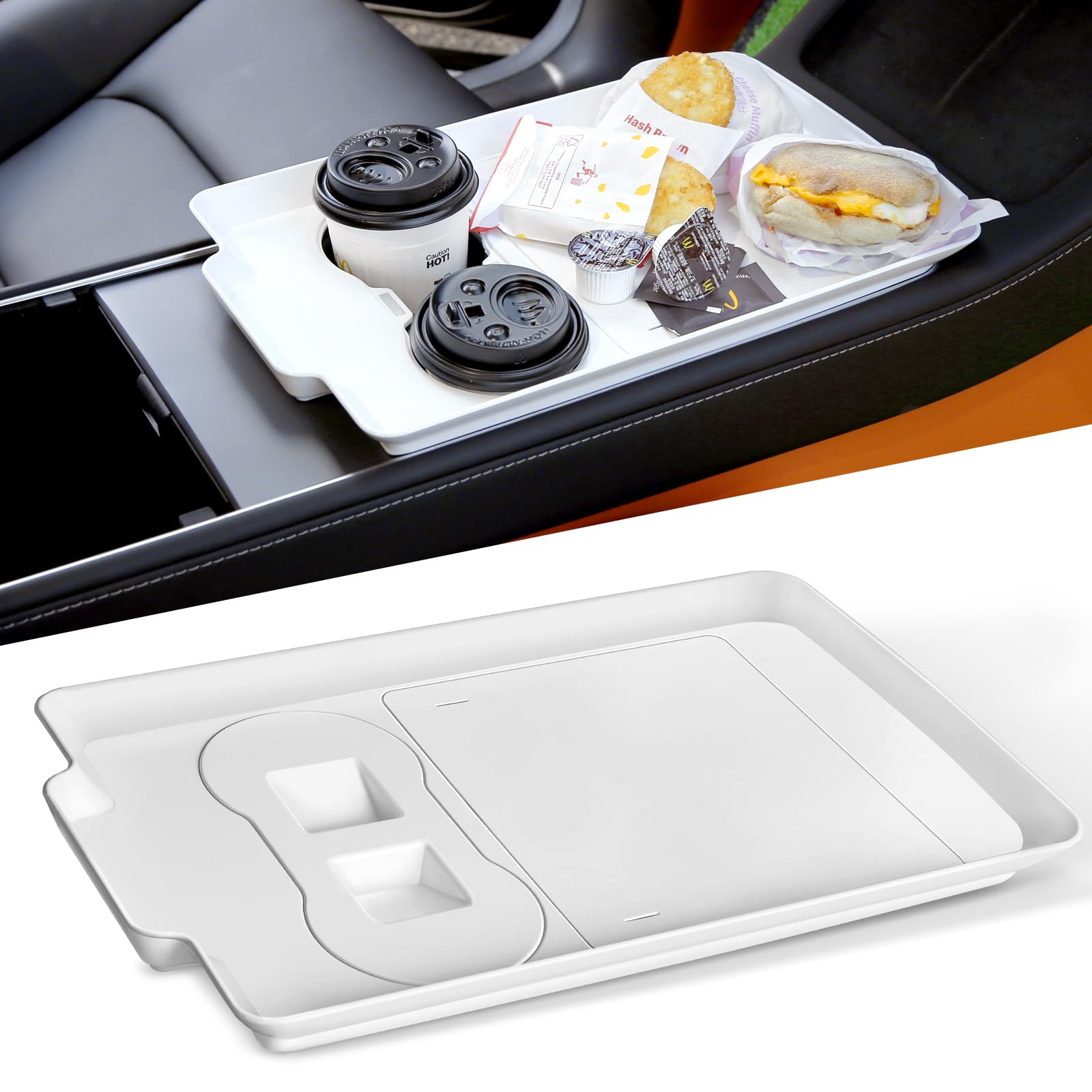 Center Console Tray for Tesla Model 3 Model Y, Car Food Eating Tray ...