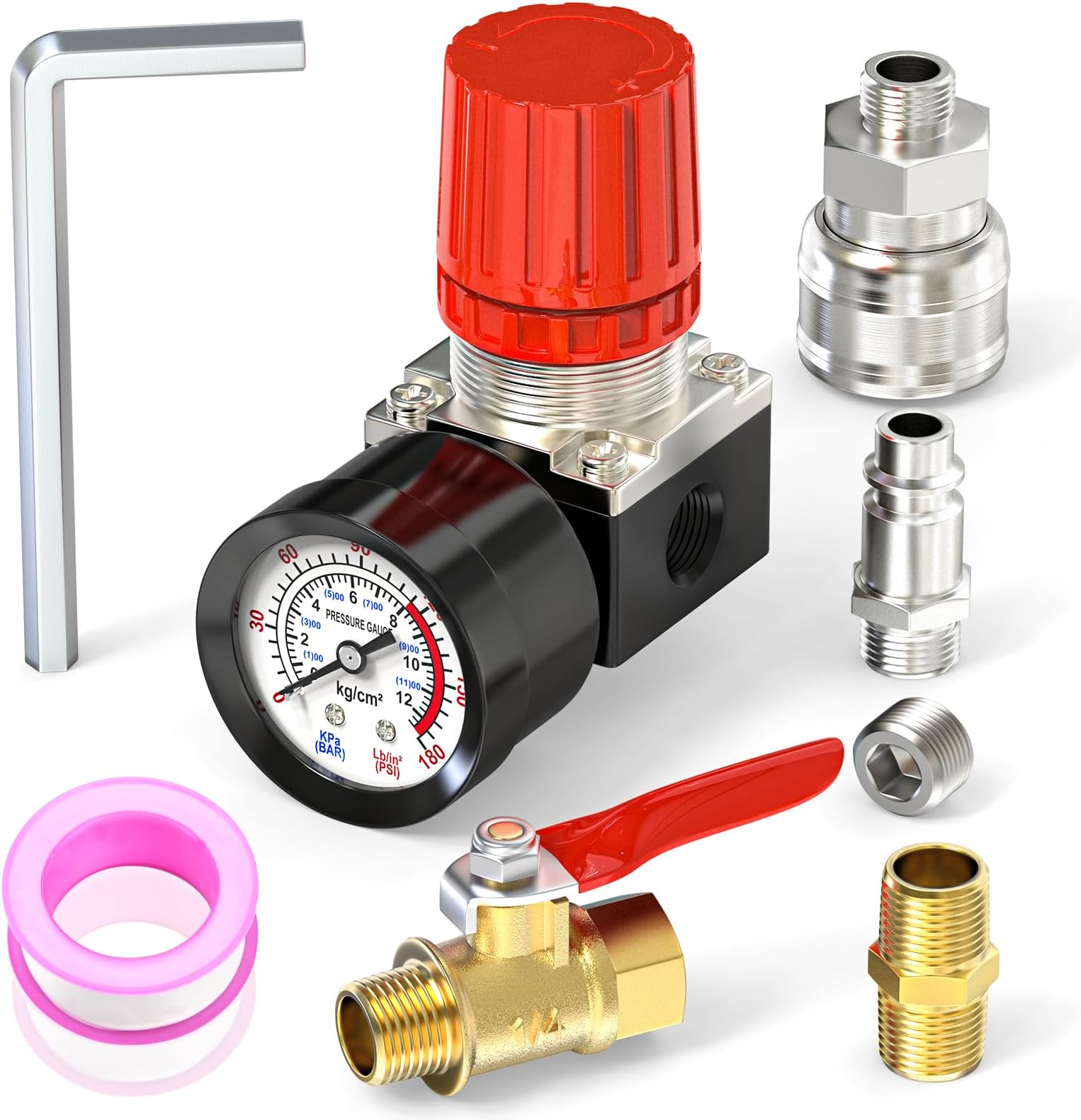 3/8" NPT Heavy Duty Regulator with Gauge Replacement For Air ...