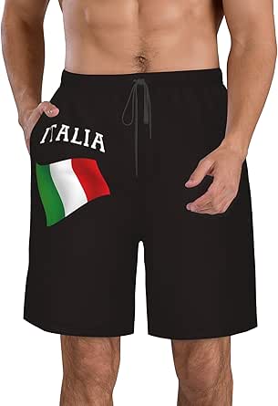 PARKNOTES Mens Swim Trunks Italia Italy Italian Flag Beach Trunks Quick ...