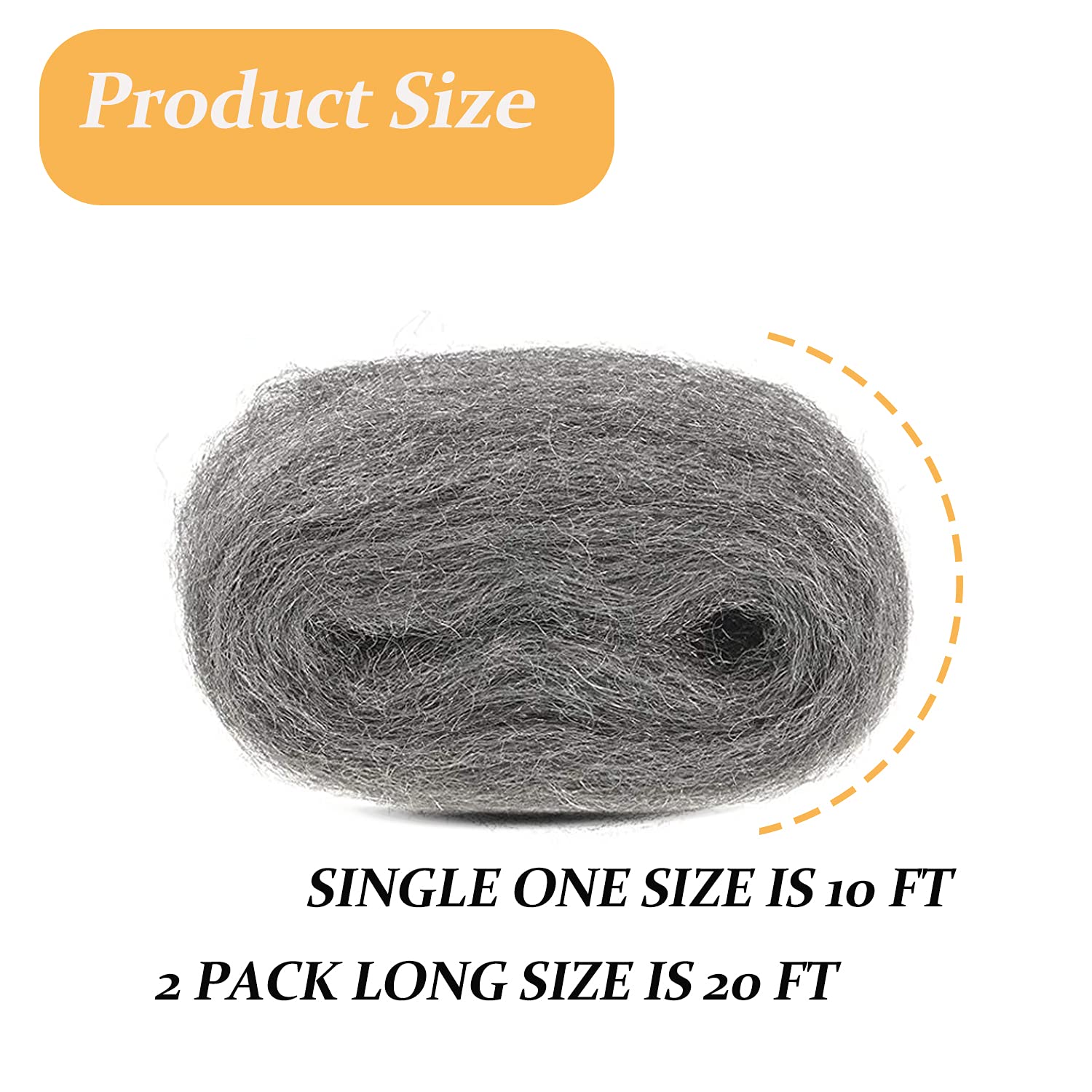 Buy 2 Pack Steel Wire Wool Fill Fabric DIY Kit, Coarse Steel Wool Gap ...