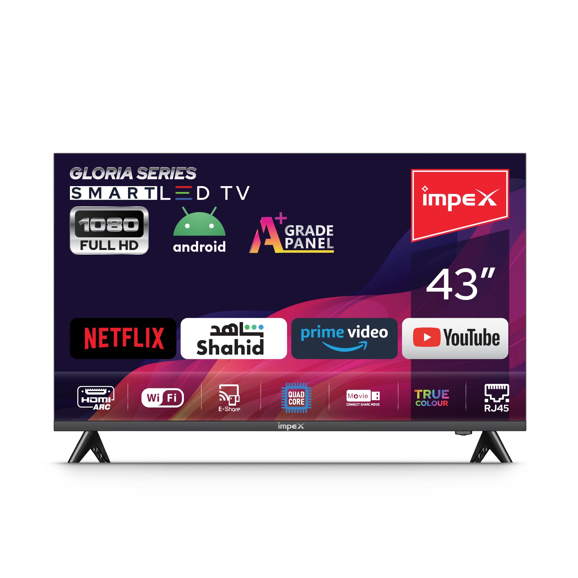Impex 43-Inch Full HD Smart Android LED TV-Frame Less Design, Mirror ...