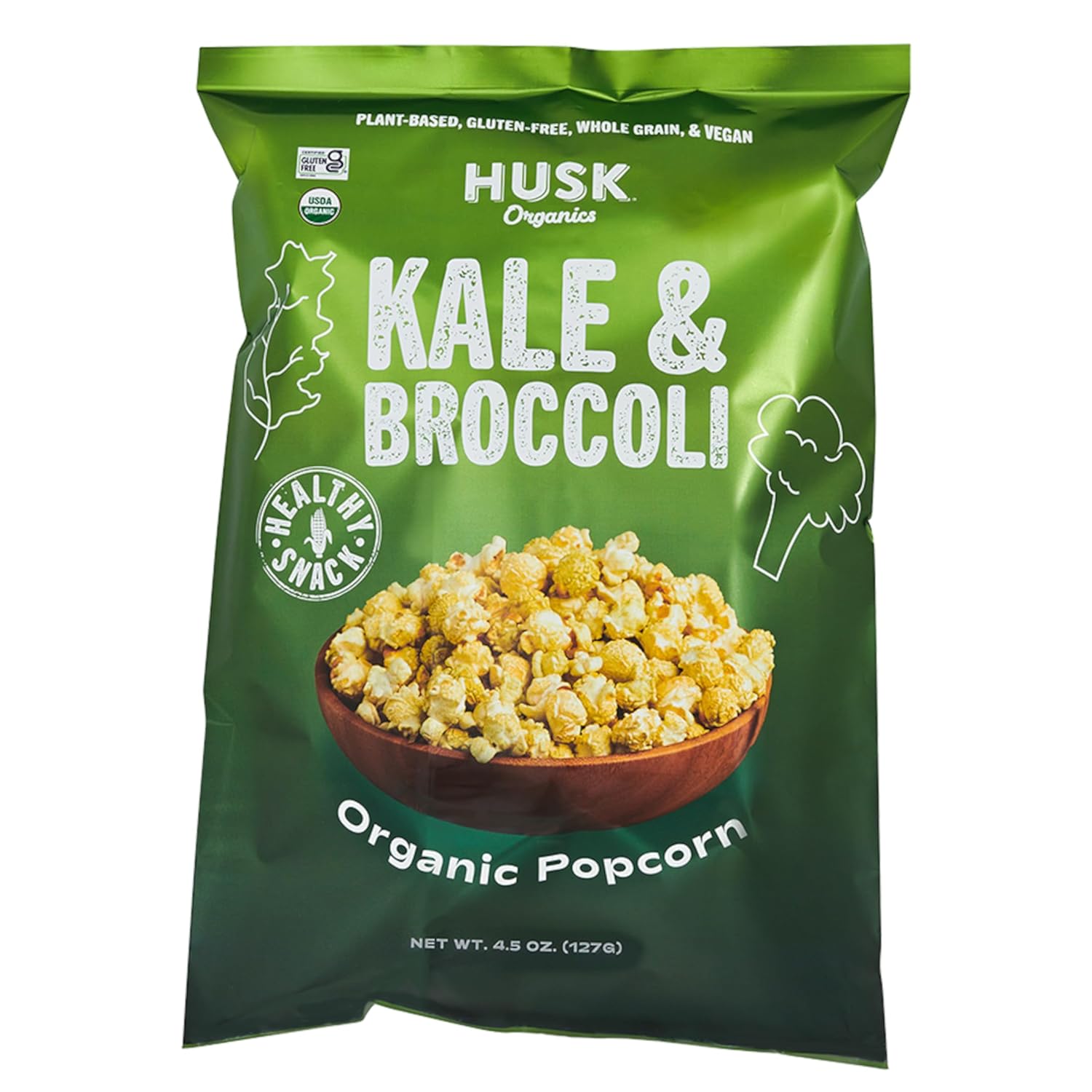 Amazon.com: Husk Organics Popcorn | 4.5 OZ Kale & Broccoli - 3 Pack ...
