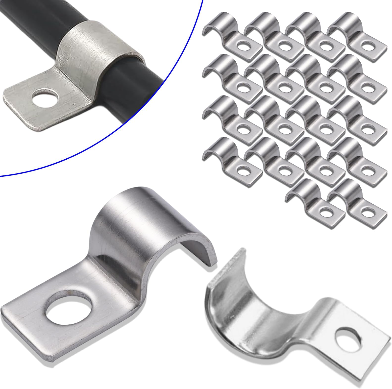 20Stücke Edelstahl Kabelschellen Zum Schrauben, Metall Kabelschellen ...