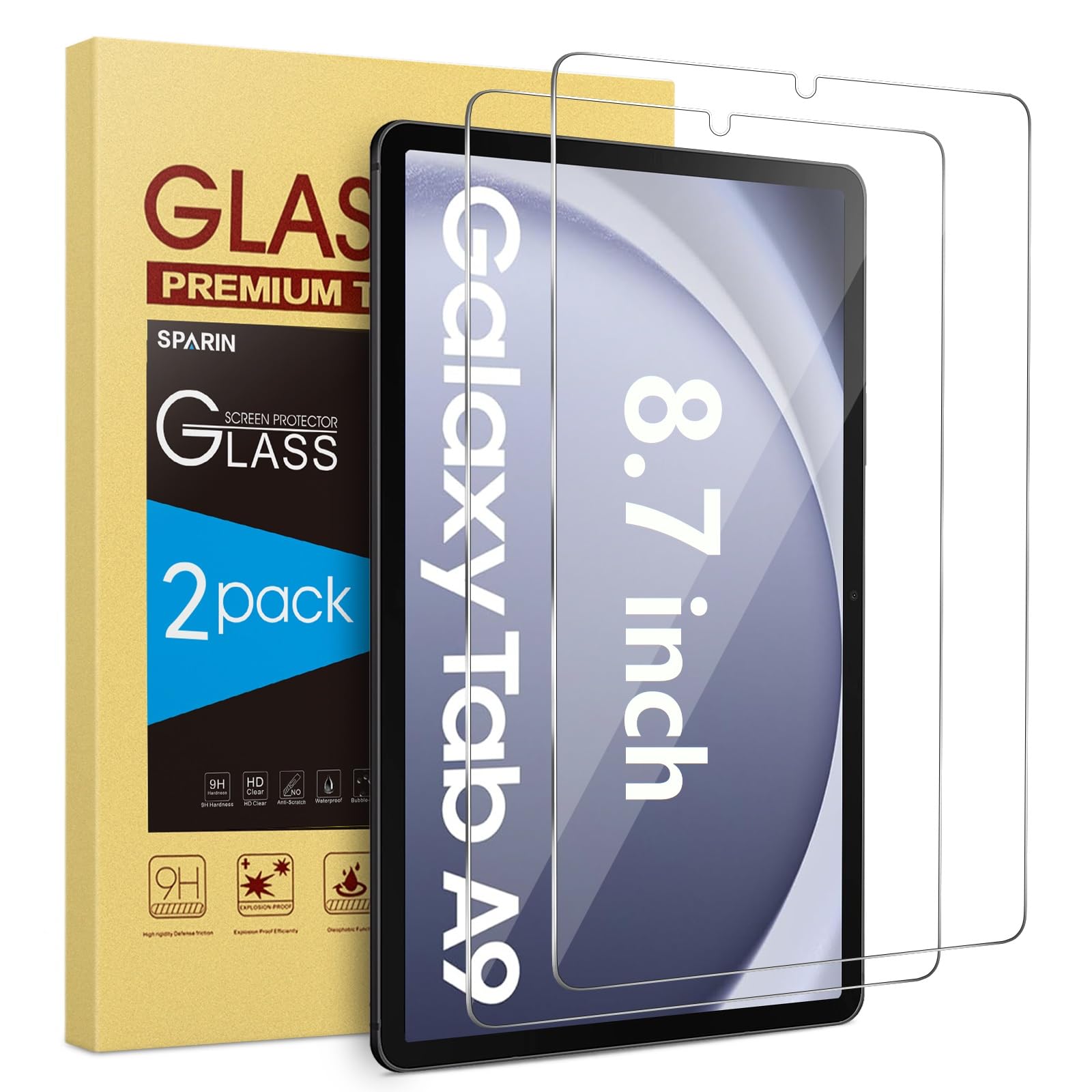 Amazon.com: SPARIN 2 Pack Screen Protector for Samsung Galaxy Tab A9 (8 ...