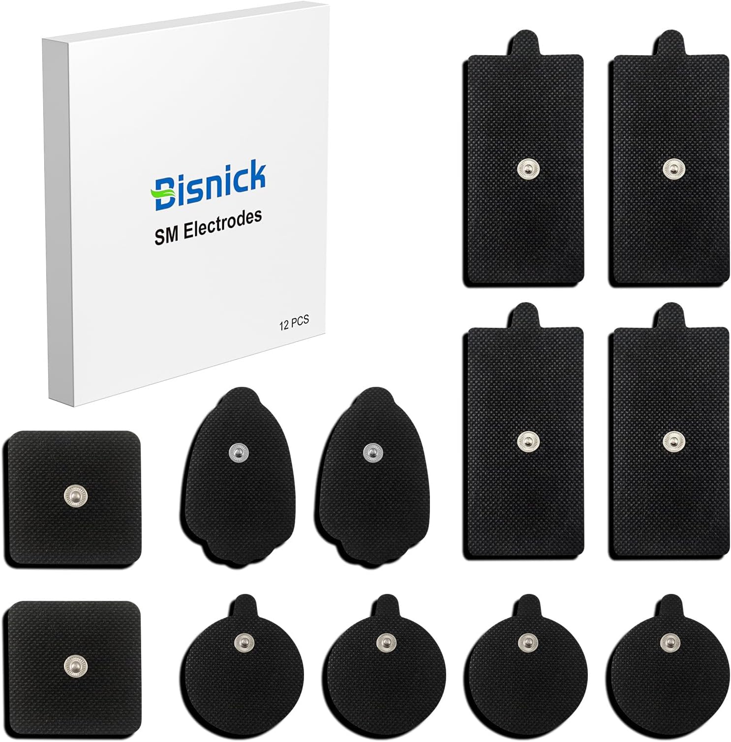 Amazon.com: Bisnick TENS Unit Replacement Pads Combination Set, 12 ...