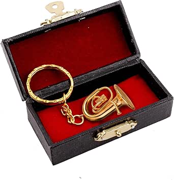 Dselvgvu Miniature Musical Instrument Keychain with Case Brass Mini ...