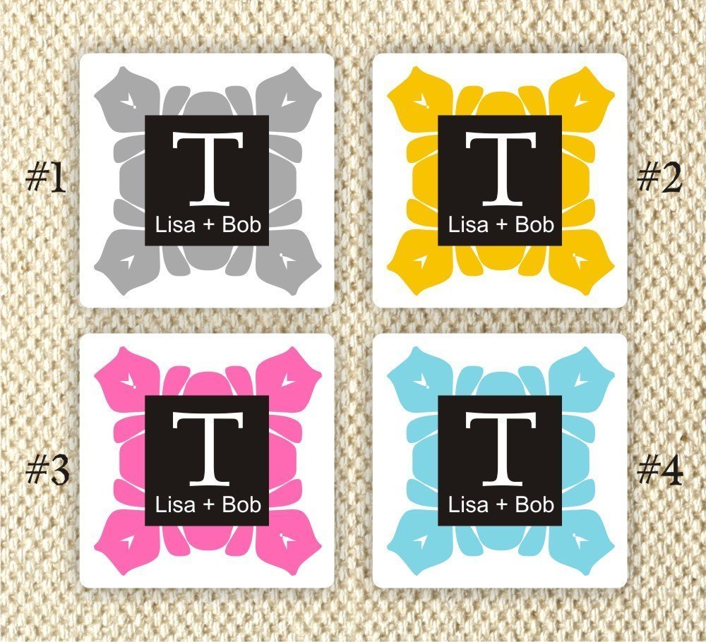 Amazon.com: 20 2x2" square stickers.- Personalized Wedding Stickers ...