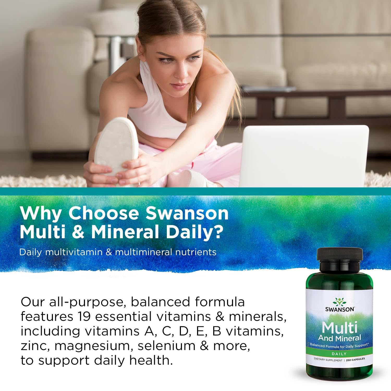 Swanson Multi e Mineral Daily Multivitamínico e Multimineral para ...