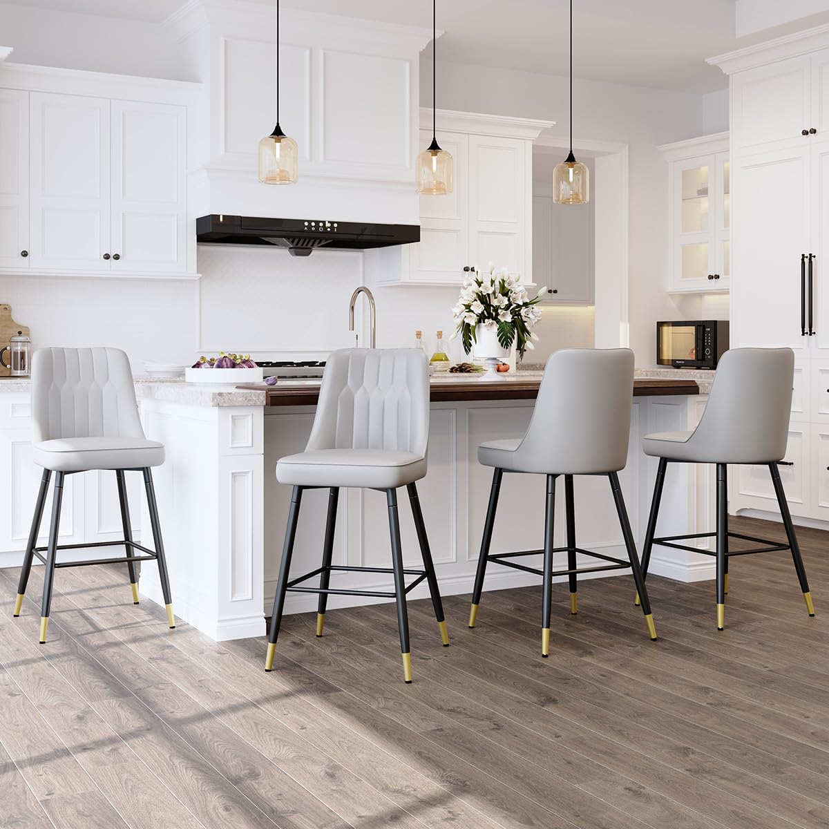 Amazon.com: Counter Height Bar Stools Set of 4,Modern Bar Stools Set of ...