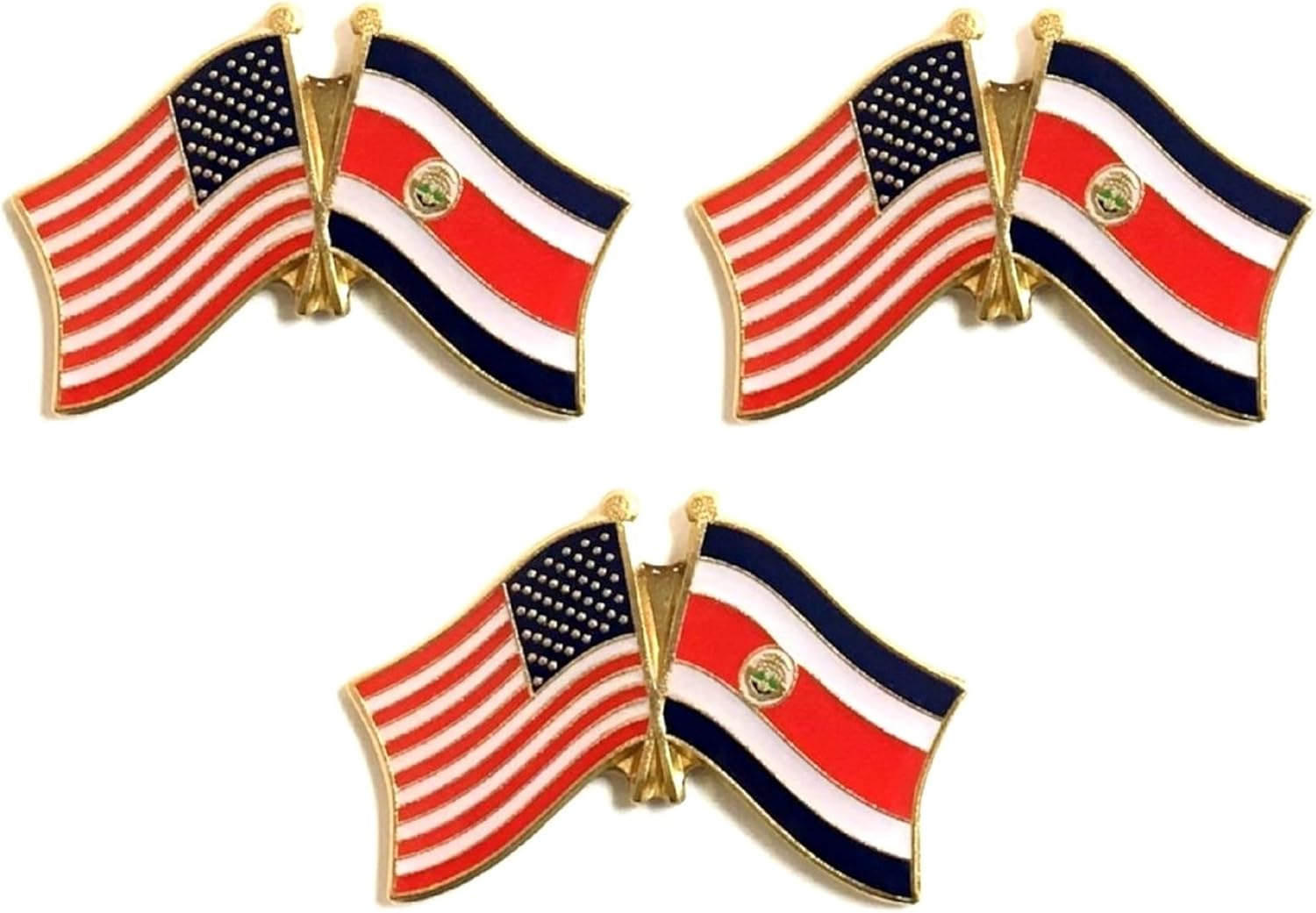 3 National Country Flag USA Friendship Flag Lapel Pins Pack of 3 ...