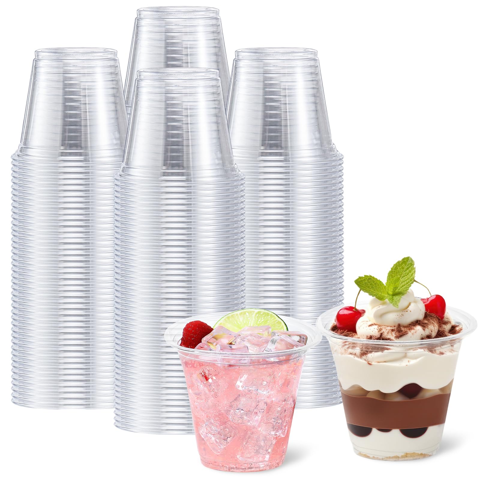 Amazon.com: BYSNOW 250 Pack 9 oz Clear Plastic Cups, Disposable Plastic ...