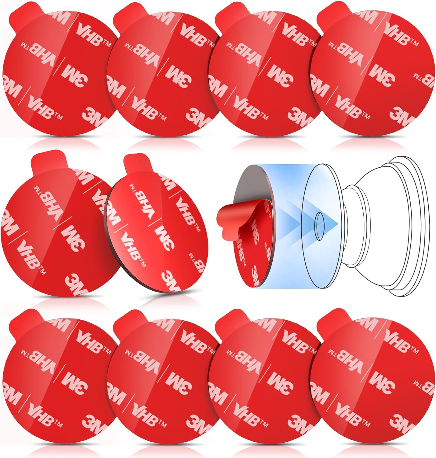 Amazon.com: 10 Pcs 3M Sticky Pads for Pops Socket Base: 1.38" Round ...