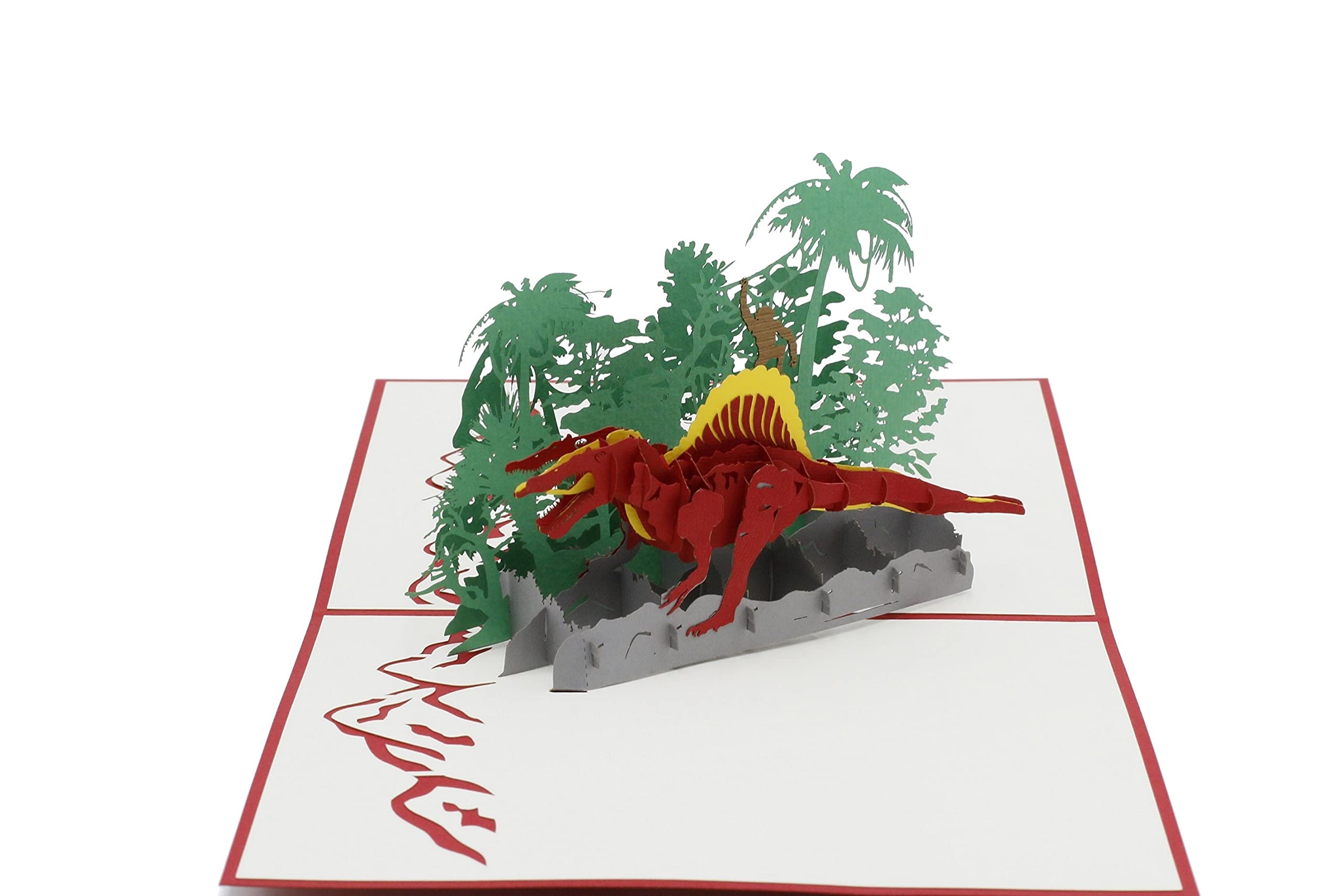 Buy Dinosaur, Spinosaurus, birthday card dinosaur, 3D folding card, pop ...