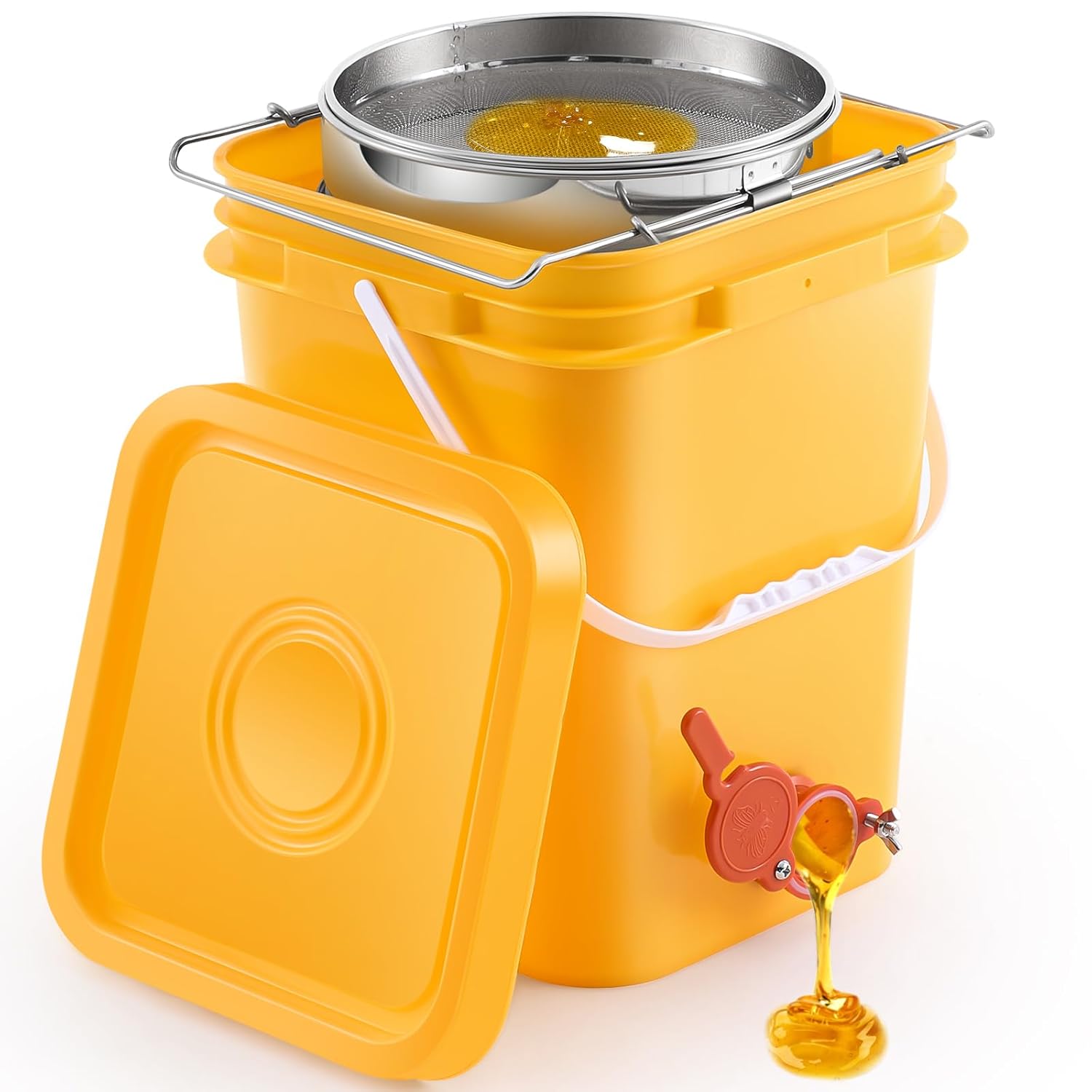 Amazon.com : Threehoney 5 Gallon Honey Bucket with Spigot and Stainless ...