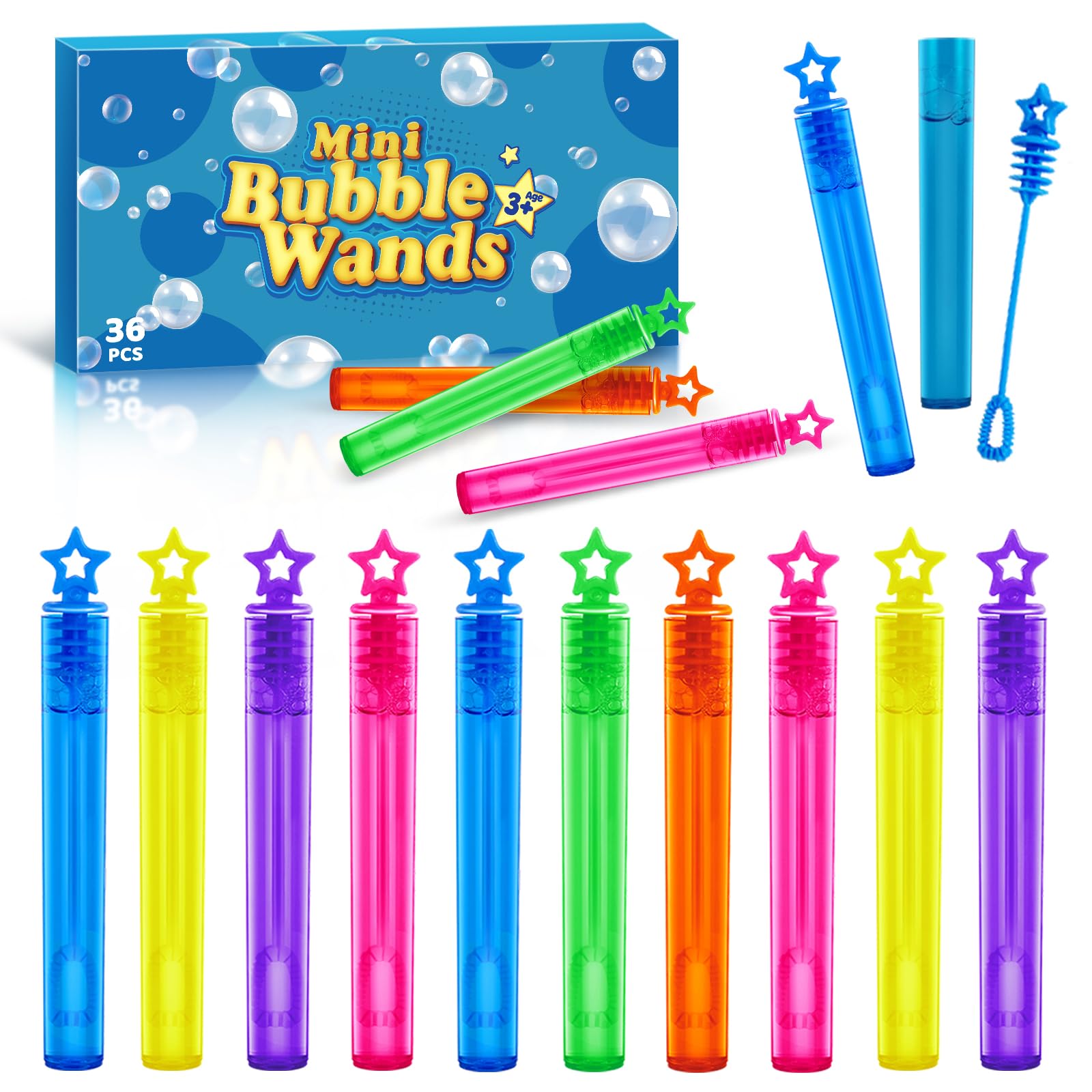 Amazon.com: 36 Pieces Mini Bubble Wands,Bubble Party Favors Assortment ...