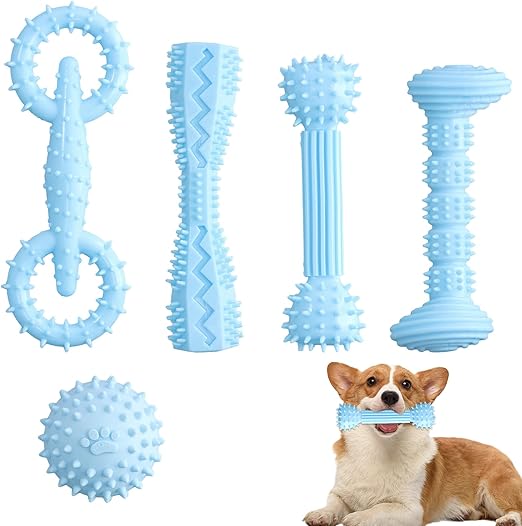 Amexo 5 PCS Dog toy bundle, Puppy chew toys for 2-8 Months Teething ...
