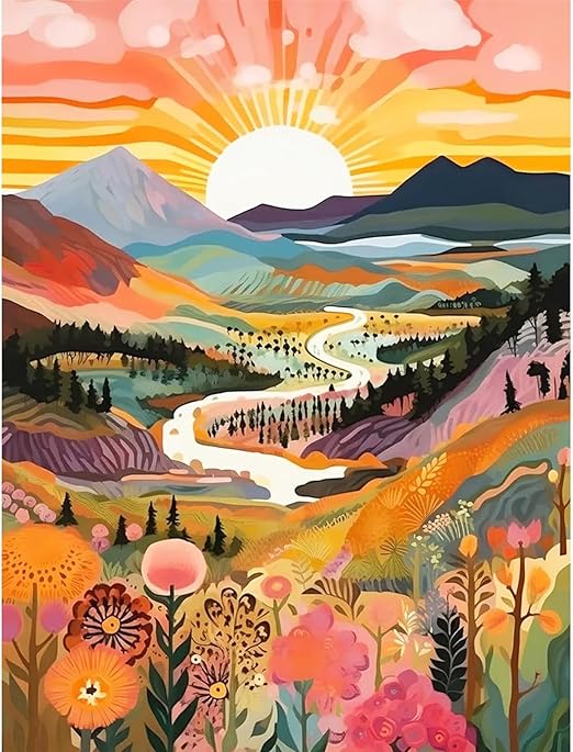 Amazon.com: Ausanrl Diamond Art Painting Landscape-Diamond Painting for ...