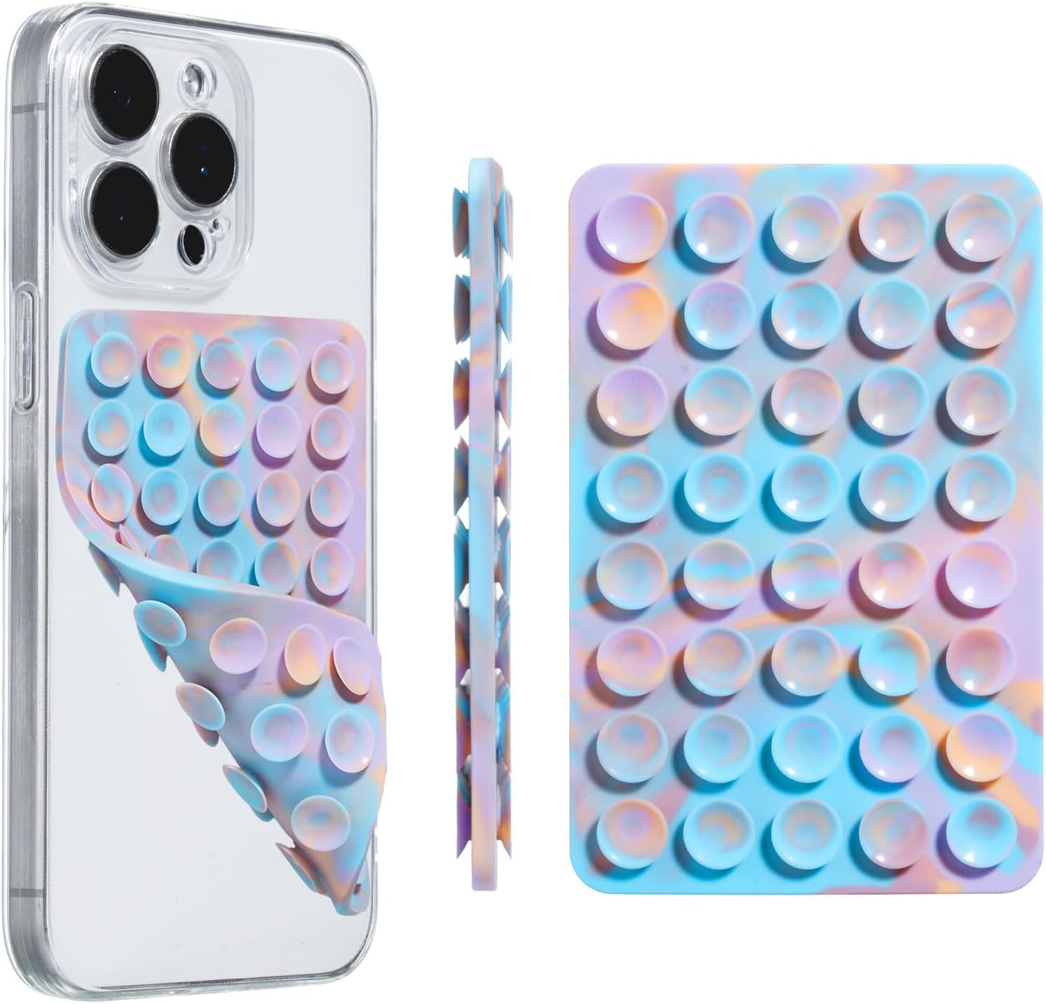 Amazon.com: PEUKANU Silicone Suction Cup Phone Mount Double Sided ...