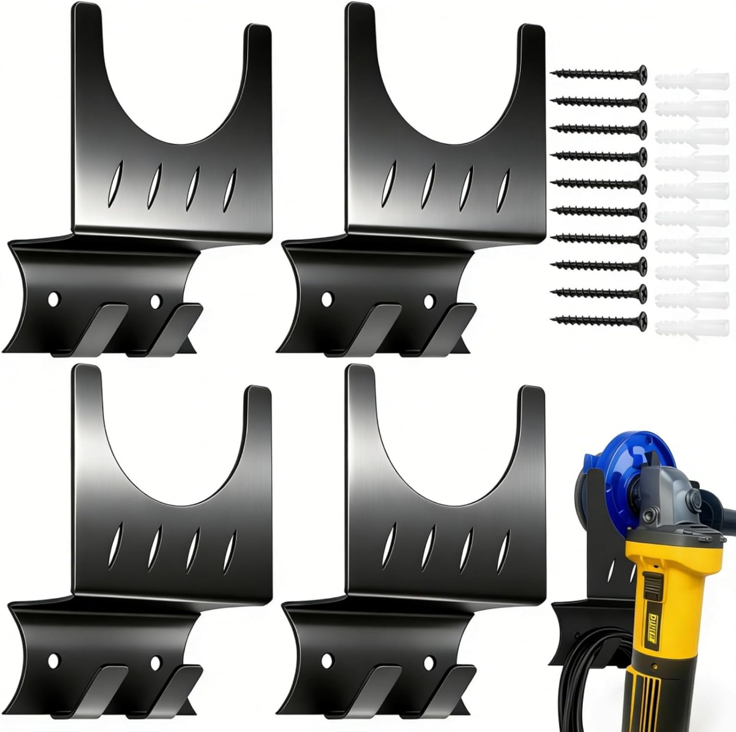 Tlence 4 Pack Angle Grinder Holders, Polisher Storage Rack with Cord ...