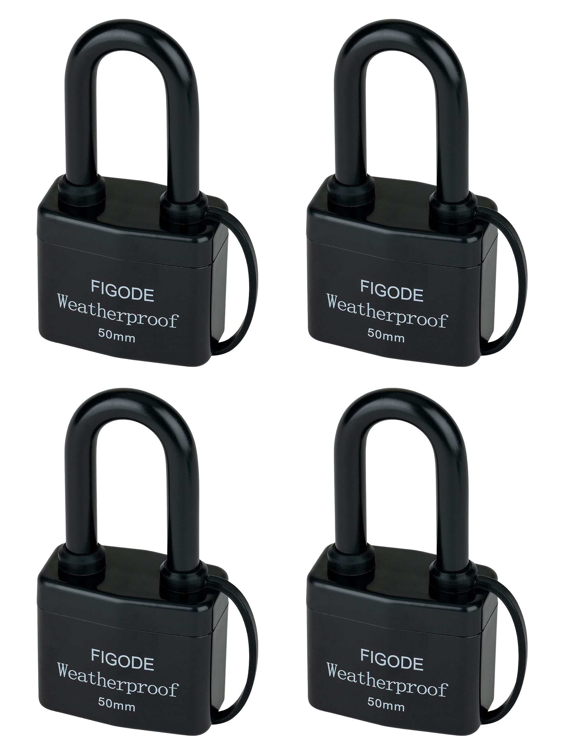 FIGODE® Outdoor Waterproof Padlocks, Covered Heavy Duty Laminated Steel ...