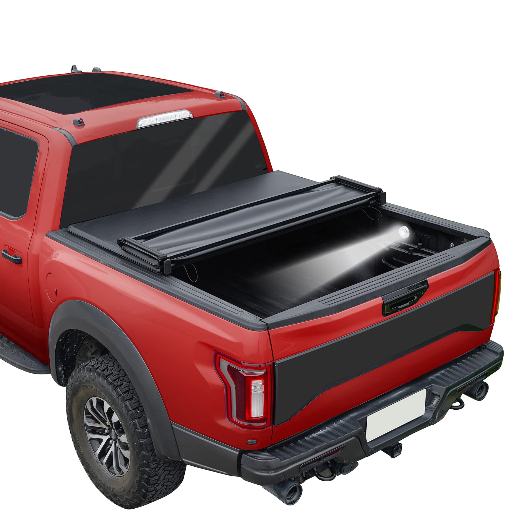 Amazon.com: JDMSPEED Soft 4-Fold Truck Bed Tonneau Cover Compatible ...
