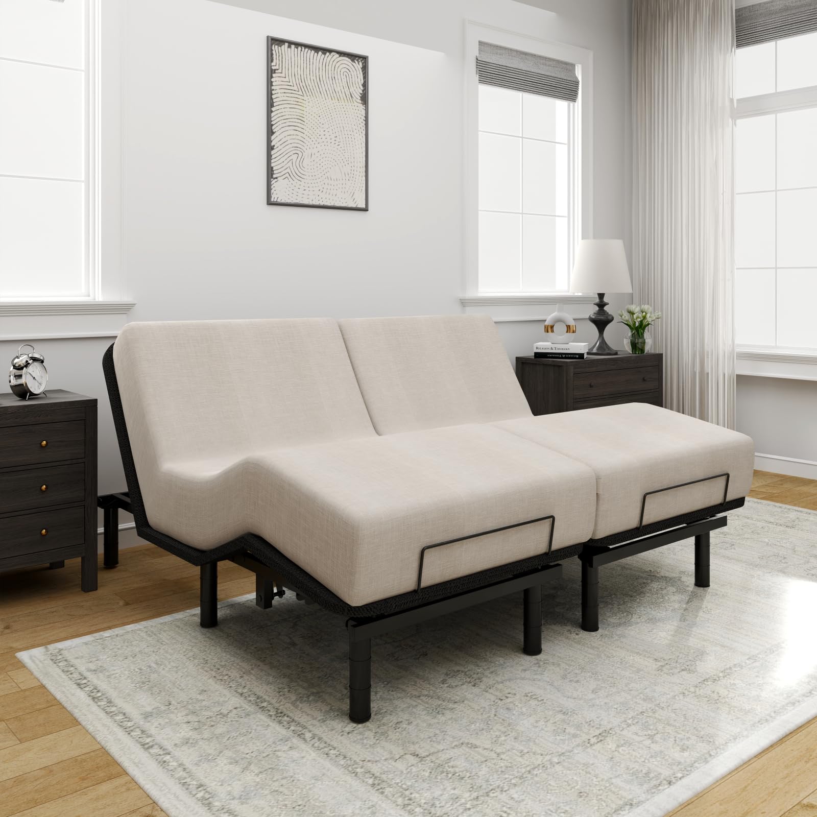 Amazon.com: FLEXISPOT Adjustable Bed Frame Base Split King,Segmented ...