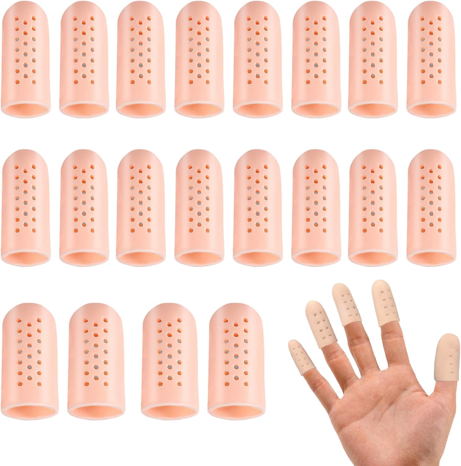 Amazon.com: 20 Pcs Silicone Finger Sleeve, Silicone Finger Cots, with ...
