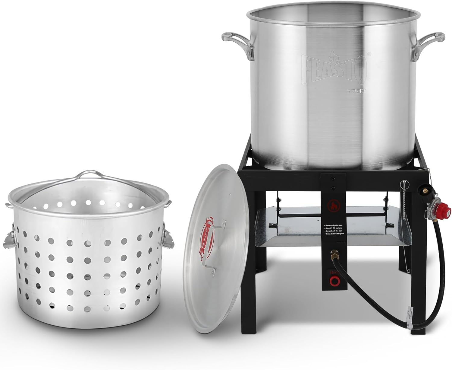 Amazon.com : Feasto 60 QT Aluminum Seafood Boil Pot with Strainer ...