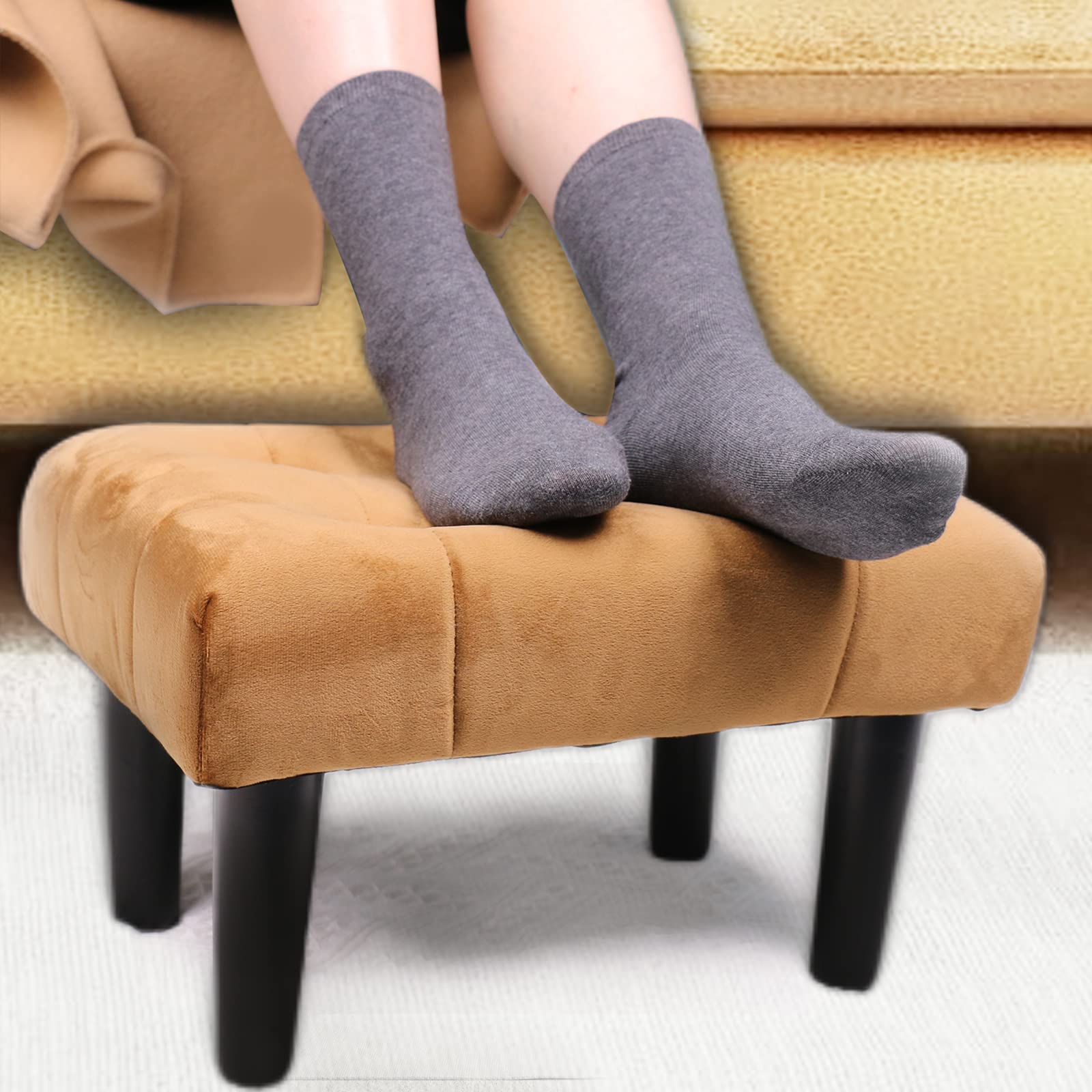 Jynpioe 1 Pack Small Detachable Footstool Ottoman,Made of MDF Material ...