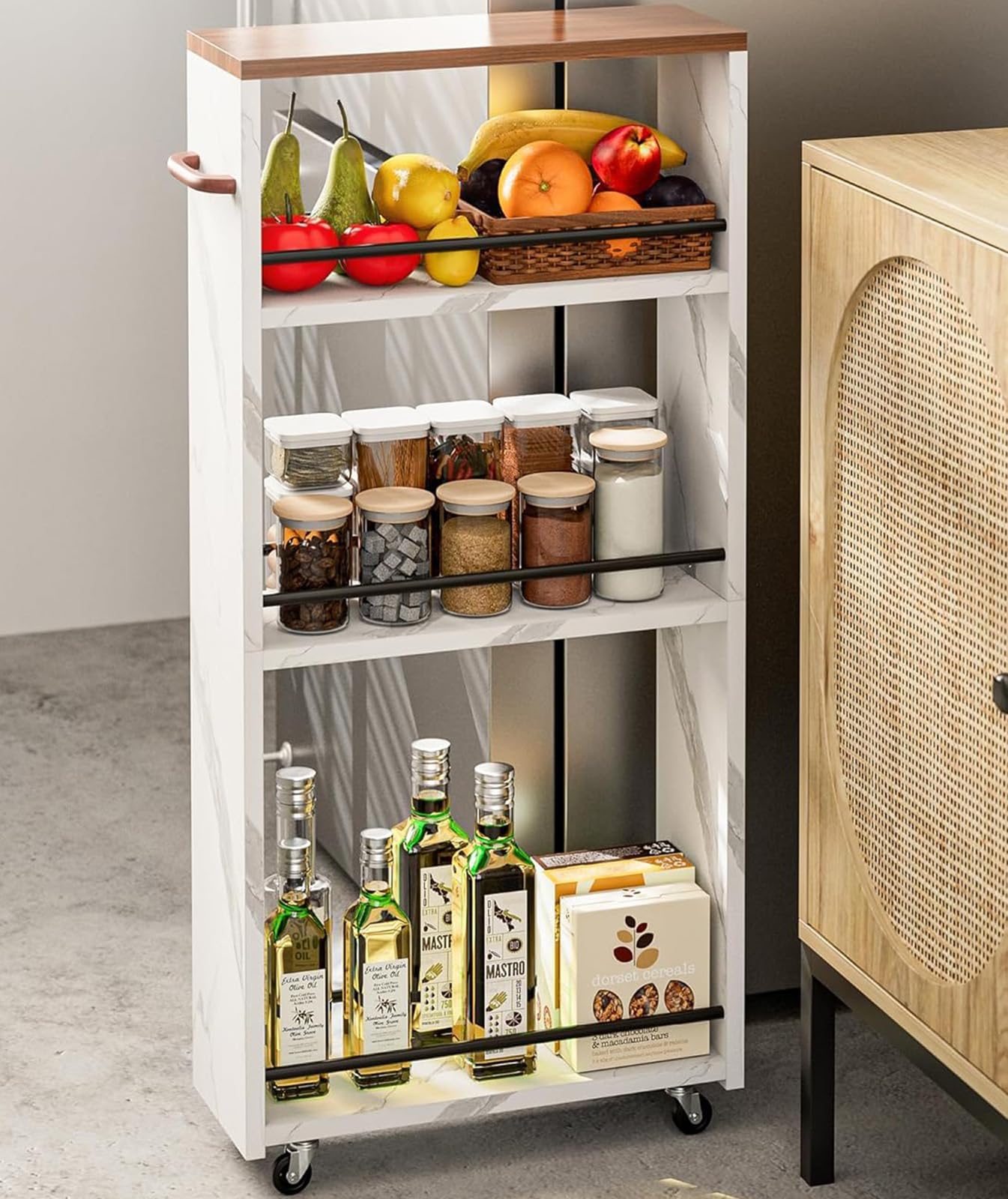 Amazon.com: XBurmo Slim Rolling Carts with Wheels - 3 Tier Narrow ...