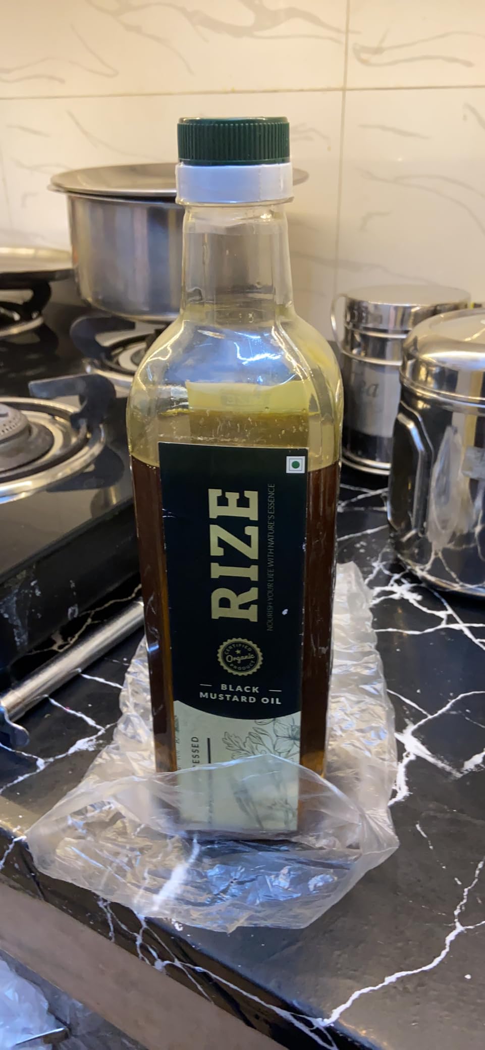 RIZE Organic Black Mustard Oil in PET Bottle | Finest Kachi Ghani Cold ...