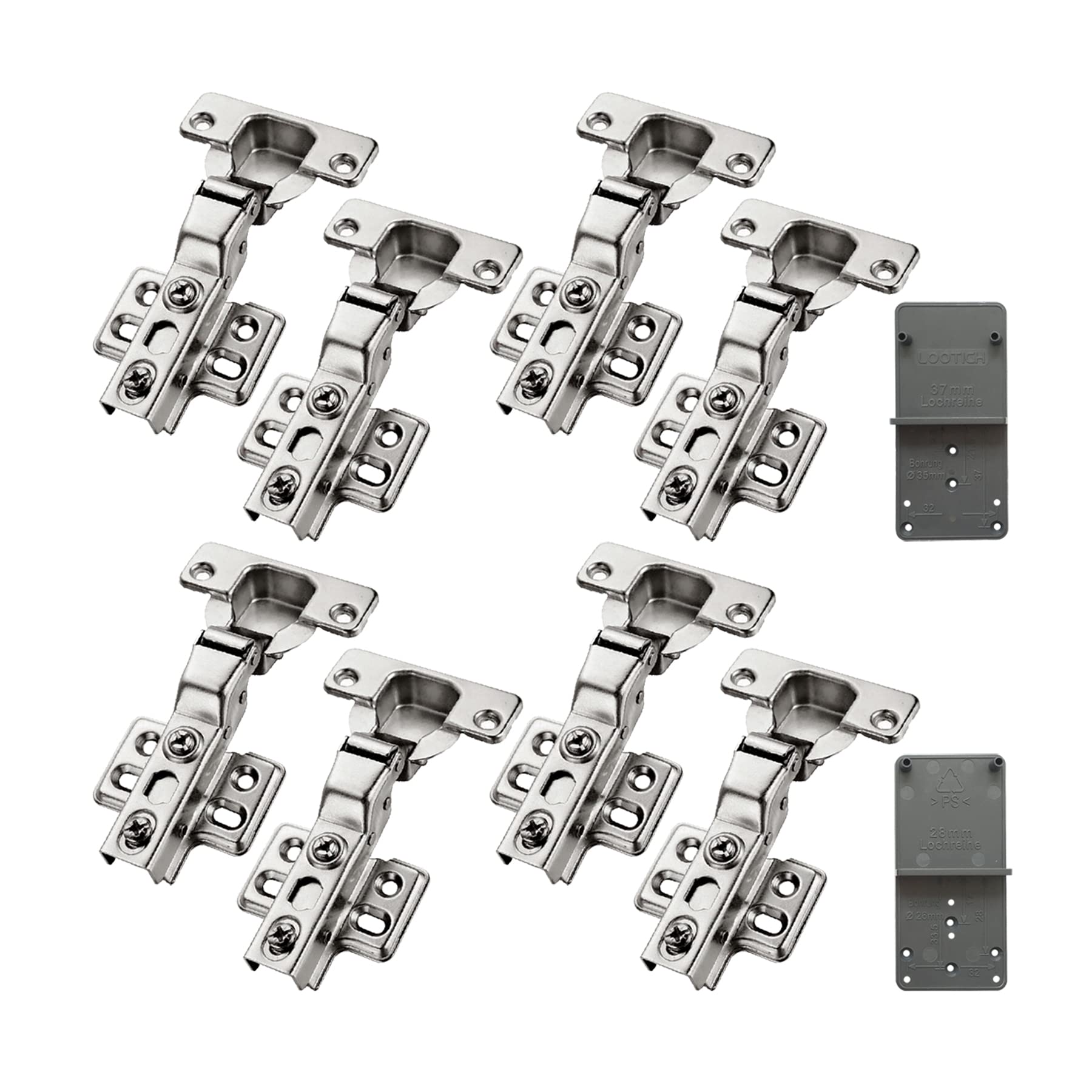 Lootich 105 Degree Fixed On Half Overlay Hinges For Kitchen ...