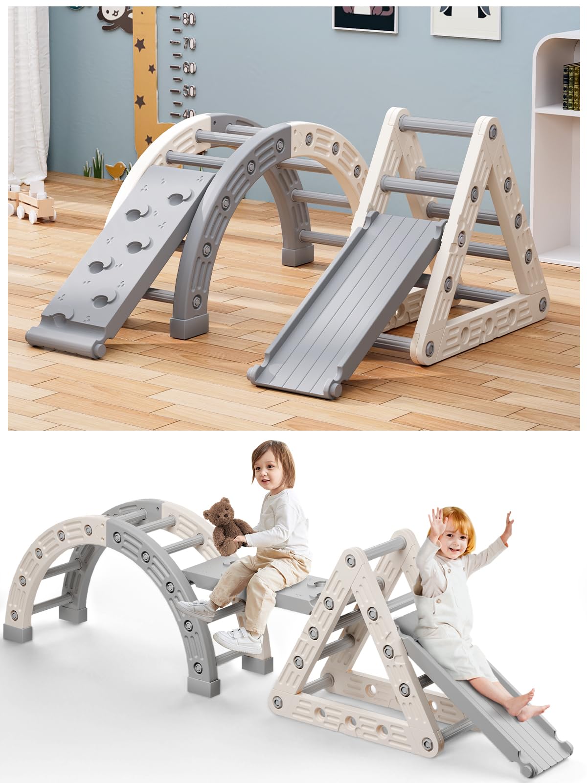 Amazon.com: VBABY Pikler Triangle Set 4 in 1, Climbing Toys for ...