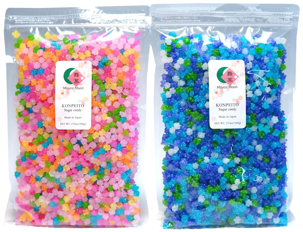 Amazon.com : Mayca Moon Konpeito Japanese Tiny Sugar Candy Crystal (2 ...