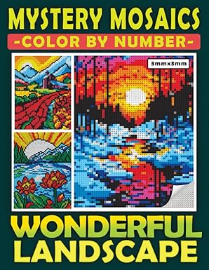 Mystery Mosaics Color By Number Wonderful Landscape: 35 Dazzling Pixel ...
