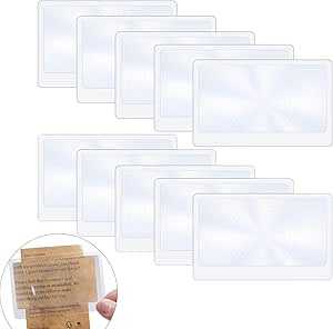 10 Pack Plastic Card Magnifier Credit Card Size Magnifying Glass, Low ...