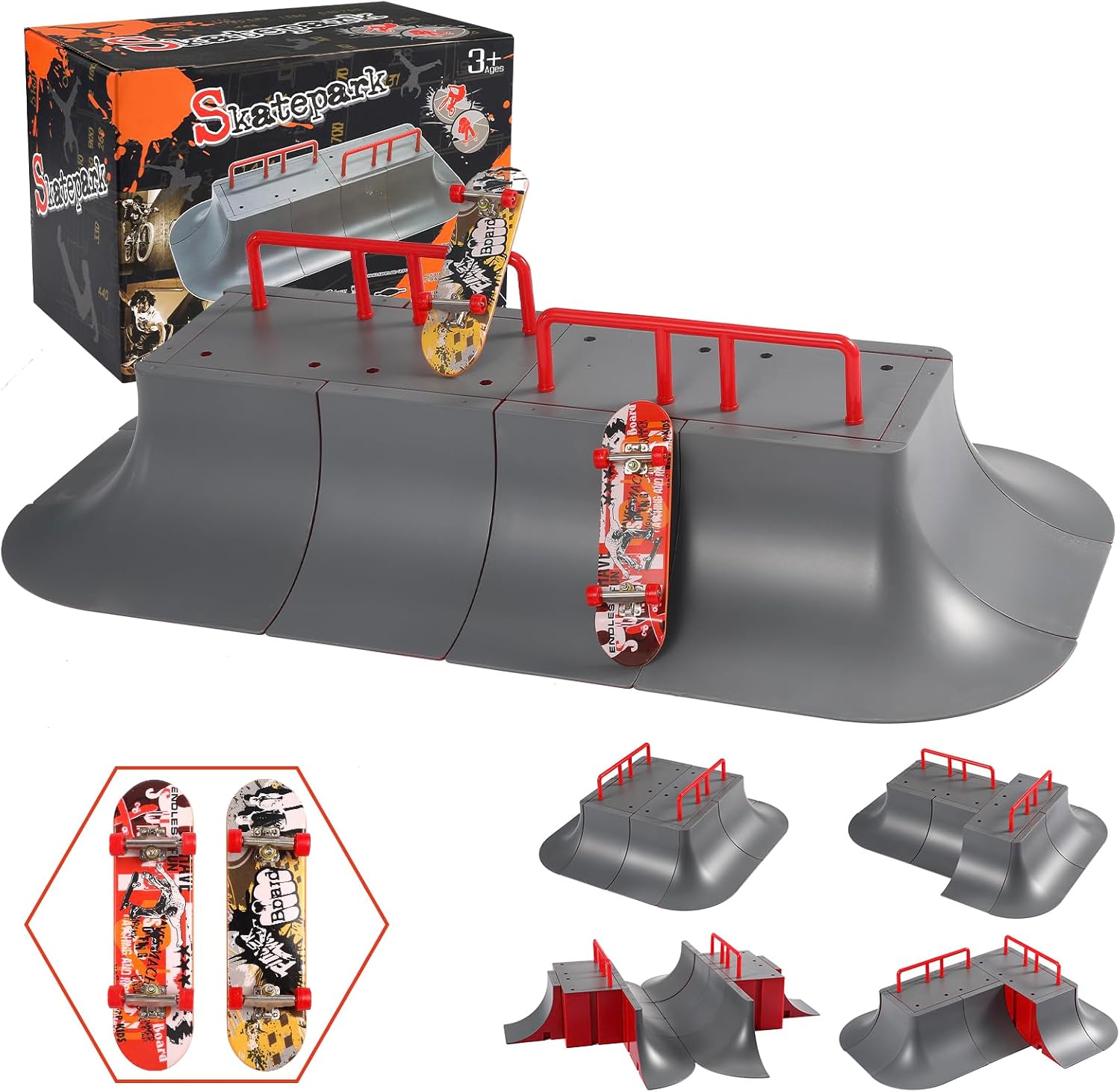 Amazon.com: Finger Skateboard Park,Fingerboard Skate Park Kit with 2 ...