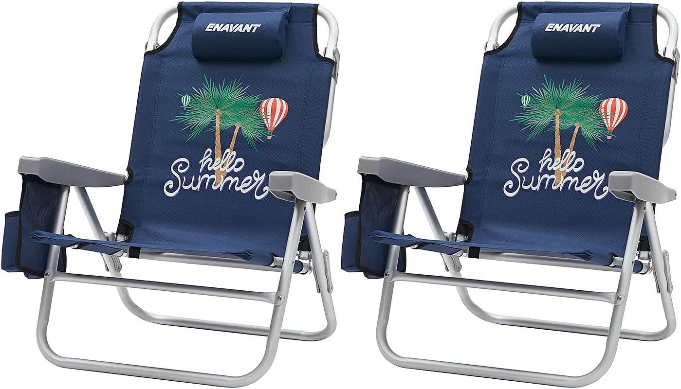 Oversize Backpack Beach & Camping Chair - 5 Reclining Positions, Cooler ...