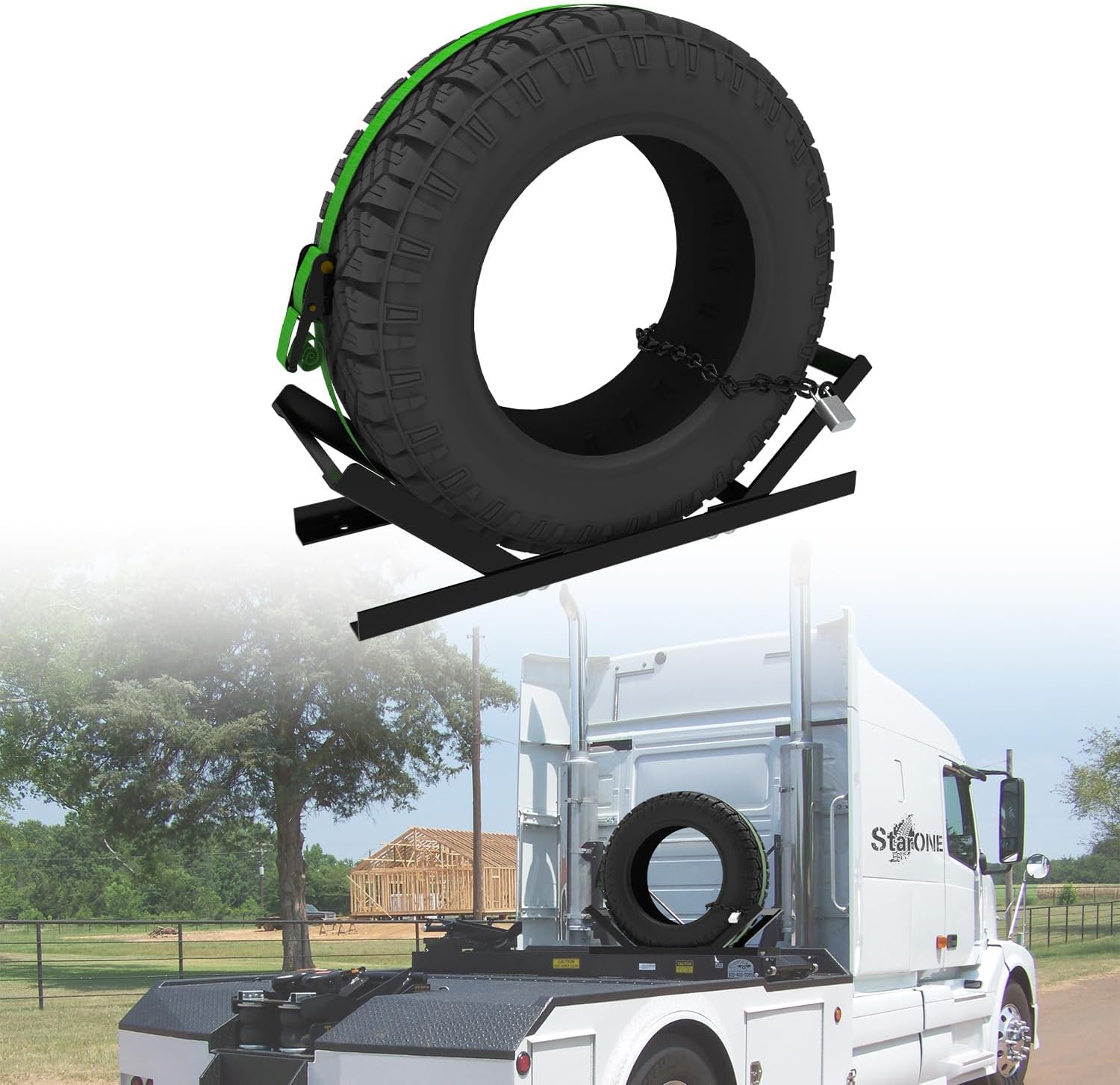 Amazon.com: StarONE Heavy-Duty Adjustable Semi Truck Bed Spare Tire ...