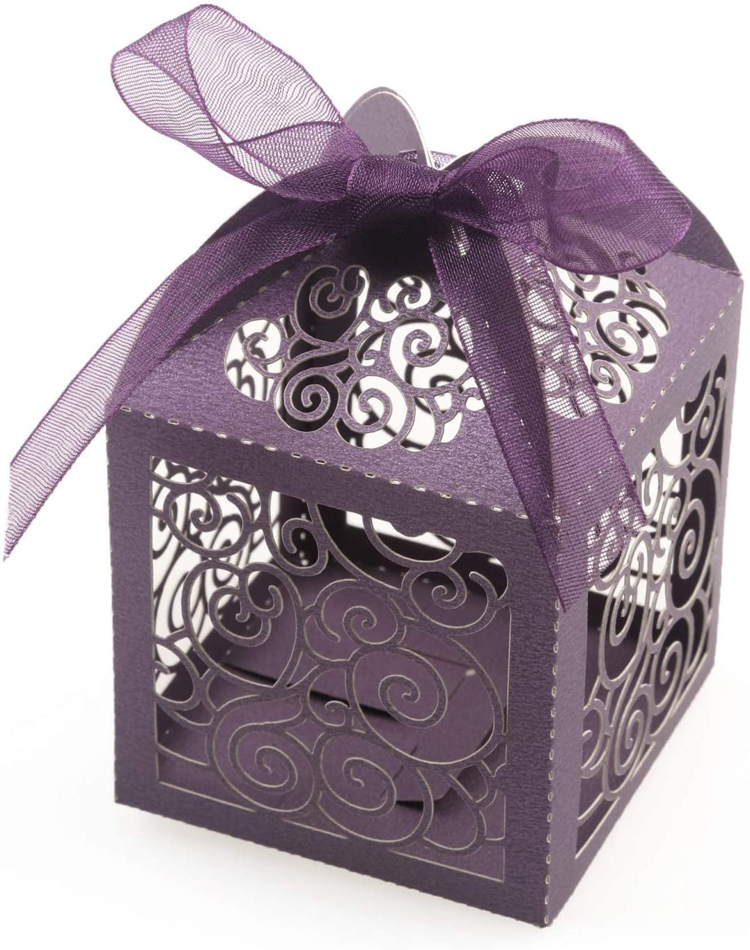 Snapklik.com : KPOSIYA 70 Pack Wedding Favor Boxes Laser Cut Boxes ...