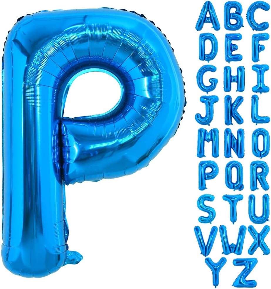 Amazon.com: TONIFUL 40 Inch Large Blue Letter P Balloons Giant Alphabet ...