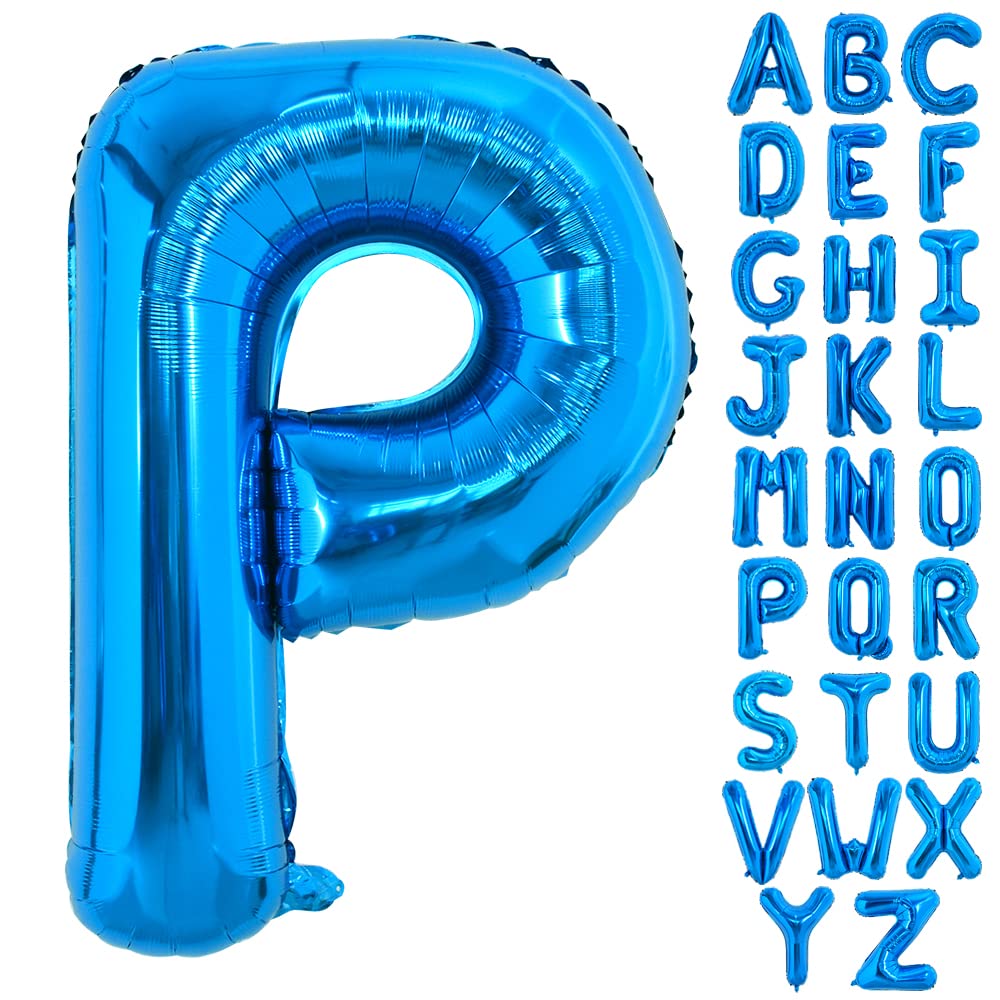 Amazon.com: TONIFUL 40 Inch Large Blue Letter P Balloons Giant Alphabet ...