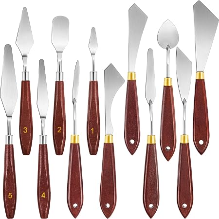 Amazon.com: DerBlue 5pcs Stainless Steel Artists Palette Knife Set ...