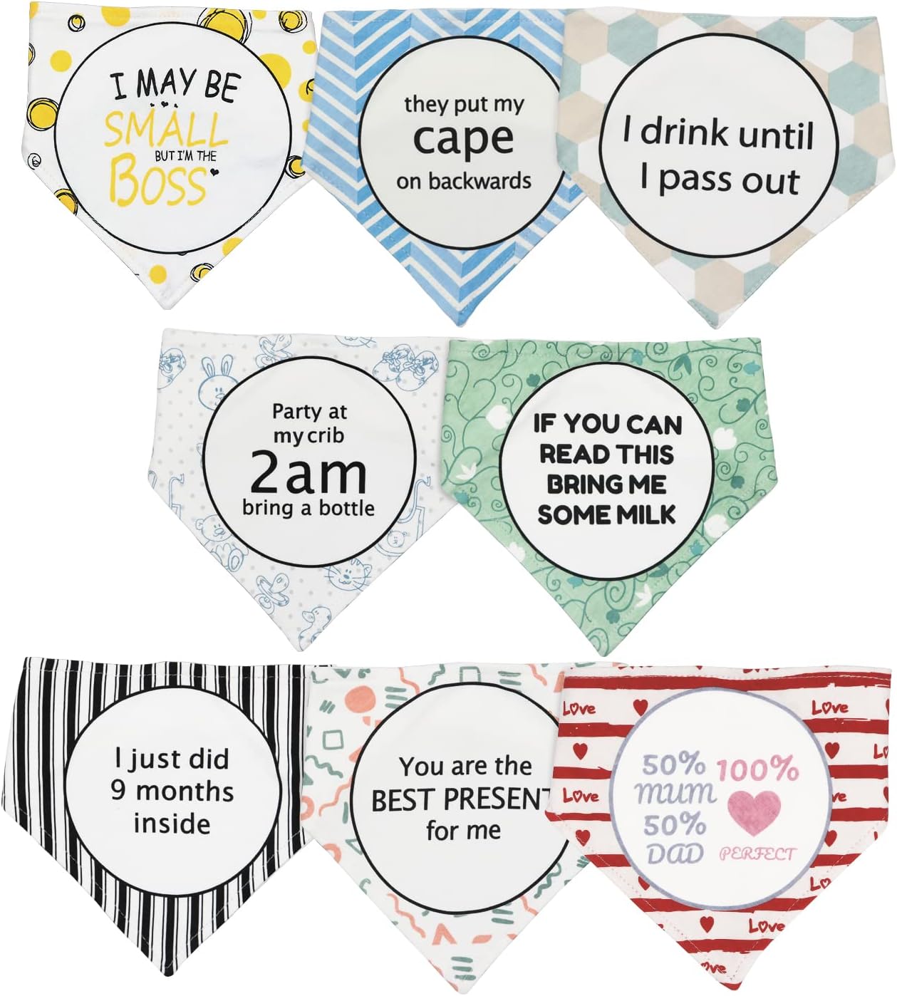 Loiieru 8 Pack Baby Bibs Gift Set, Unique Baby Shower Gifts for Girls ...