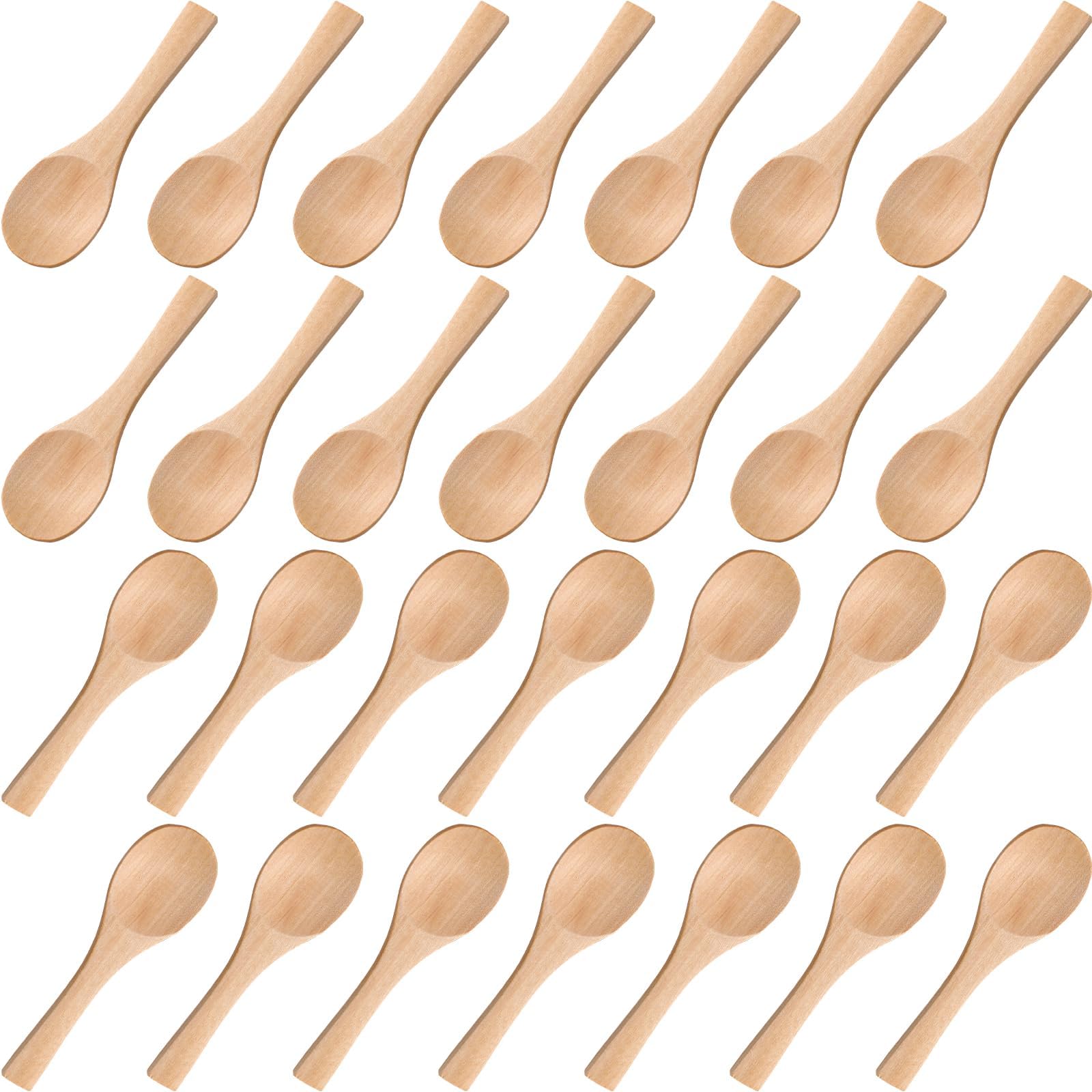 Amazon.com: Paterr 200 Pcs Mini Wooden Spoons 3.94" Nature Spoons Small ...
