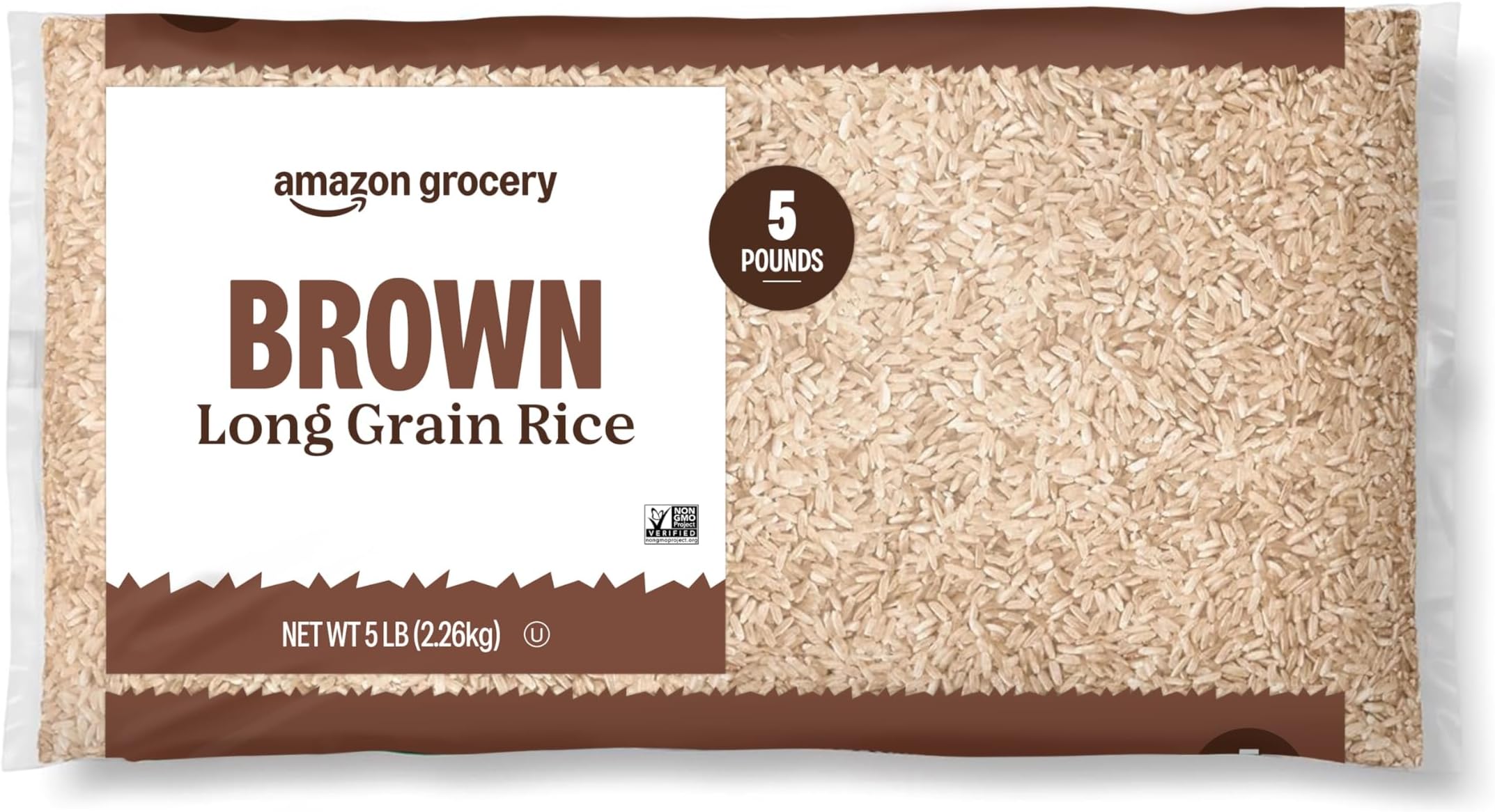Amazon.com: Amazon Grocery, Brown Long Grain Rice, 5 Lb (Previously ...