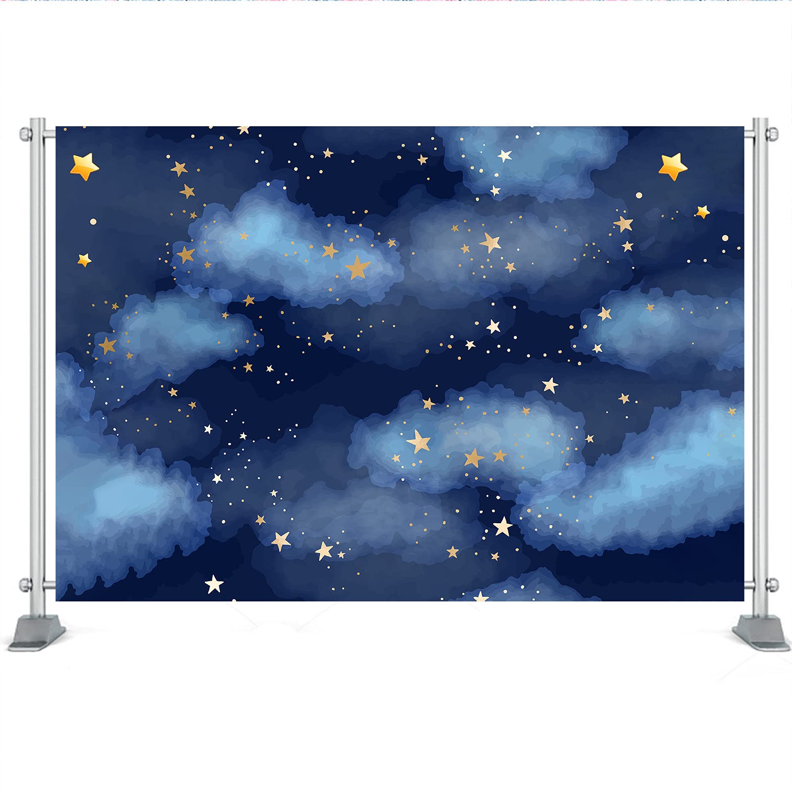 Buy Golden Stars Backdrop le le Little Star Background Flash Stars Blue ...