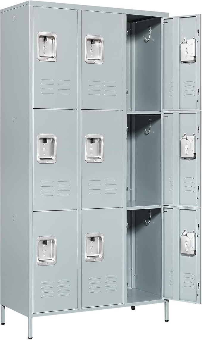 Amazon.com: Anxxsu Metal Locker with 9 Doors Employees Locker, Metal ...