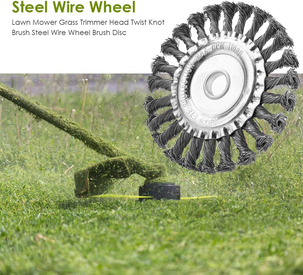 Grass Trimmer Cutter Head, 6 IN Heavy Duty Wire Wheel Brush Disc ...