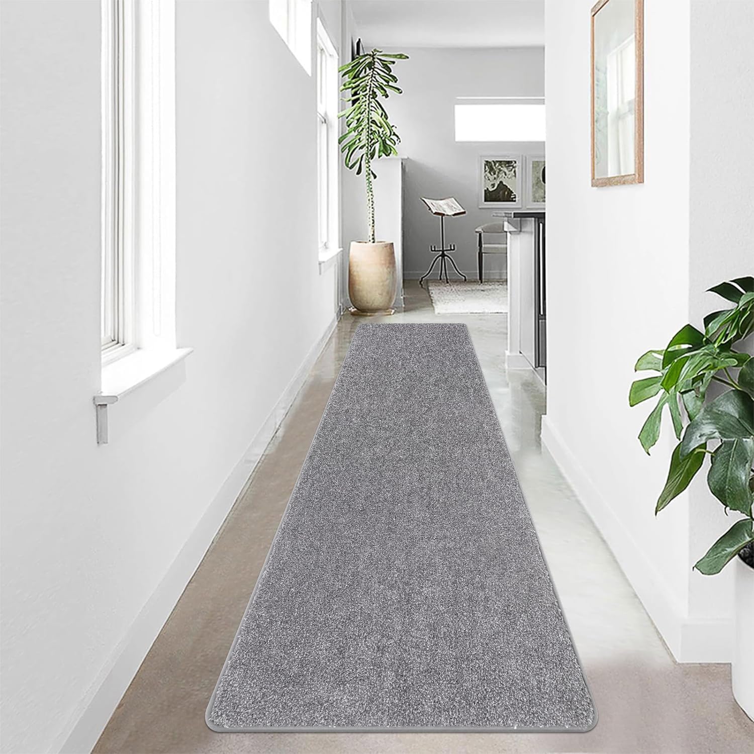 SHACOS Carpet Runners for Hallways Light Grey Non Slip 60x240cm Long ...